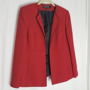 Kasper | Jackets & Coats | Kasper Womens Red Blazer With Shoulder Pads ...